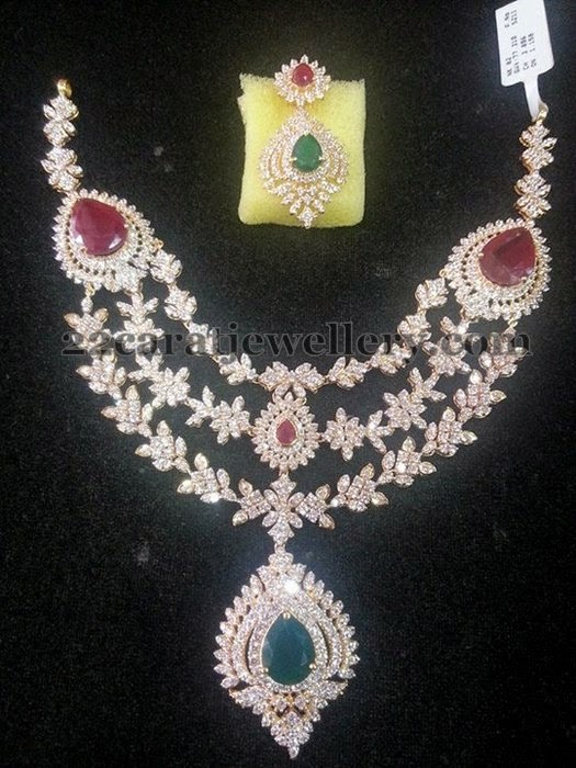 Triple Step Diamond Necklace - Jewellery Designs