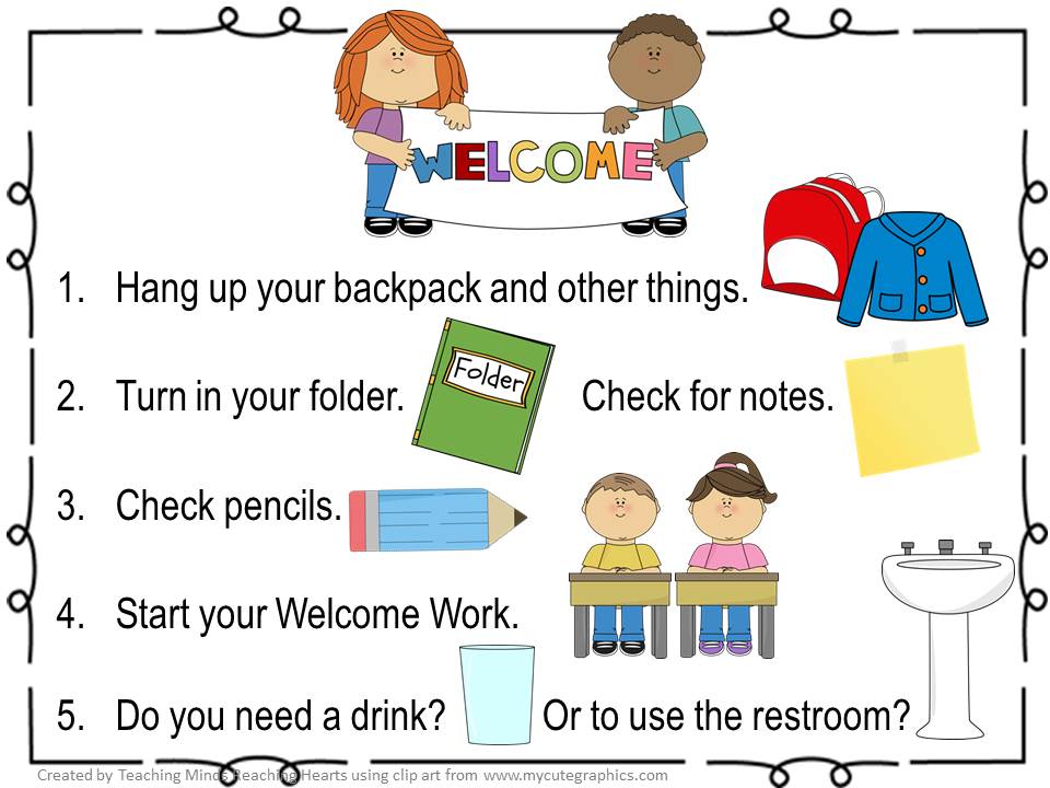 Teaching Minds Reaching Hearts: Smart Start: Visual Morning Job ...