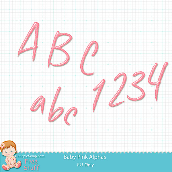 Free Digital Scrapbook Kits: Free Baby Pink Alphabets