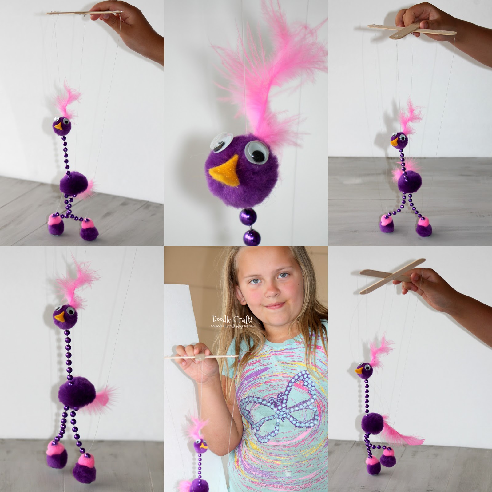 Doodlecraft Easy Silly Bird Marionette DIY Tutorial Doodlecraft Easy Silly Bird Marionette DIY Tutorial