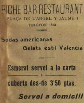 BARCELOFÍLIA : BAR RICHE. Restaurant. Plaça de l'Àngel / Jaume I (1911 ...