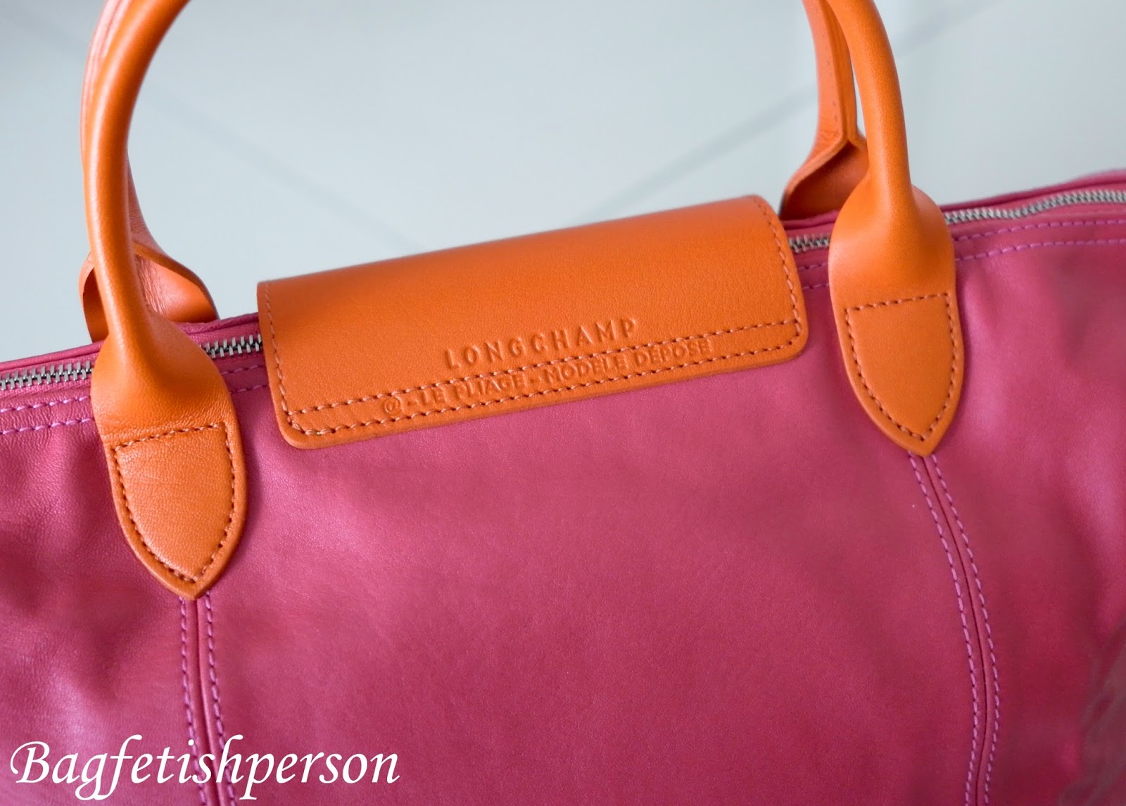 bagfetishperson: My new personalized Longchamp Le Pliage Cuir