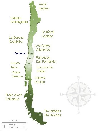 Mapa físico de chile actualizado