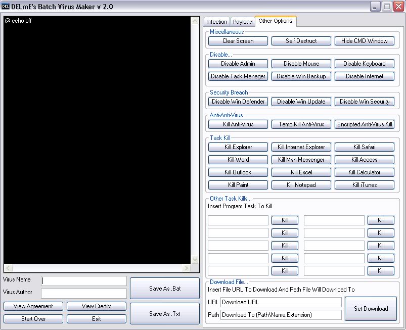 Delme's viruses generator ~ HAcker's Arena