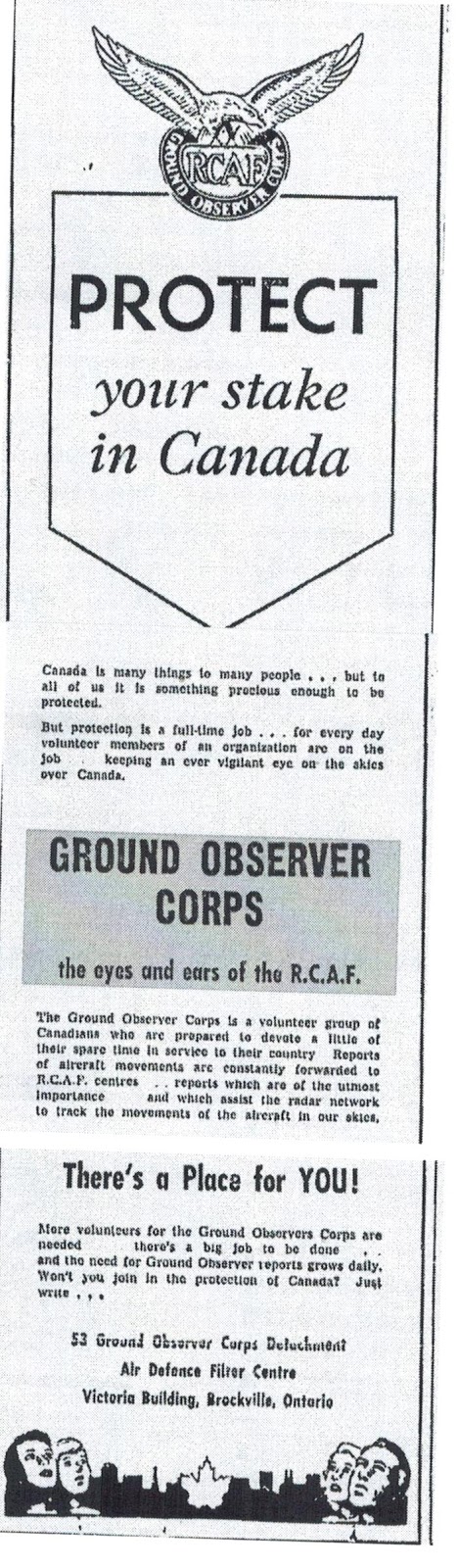 Postal History Corner: Ground Observer Corps-The Eyes and Ears of the RCAF