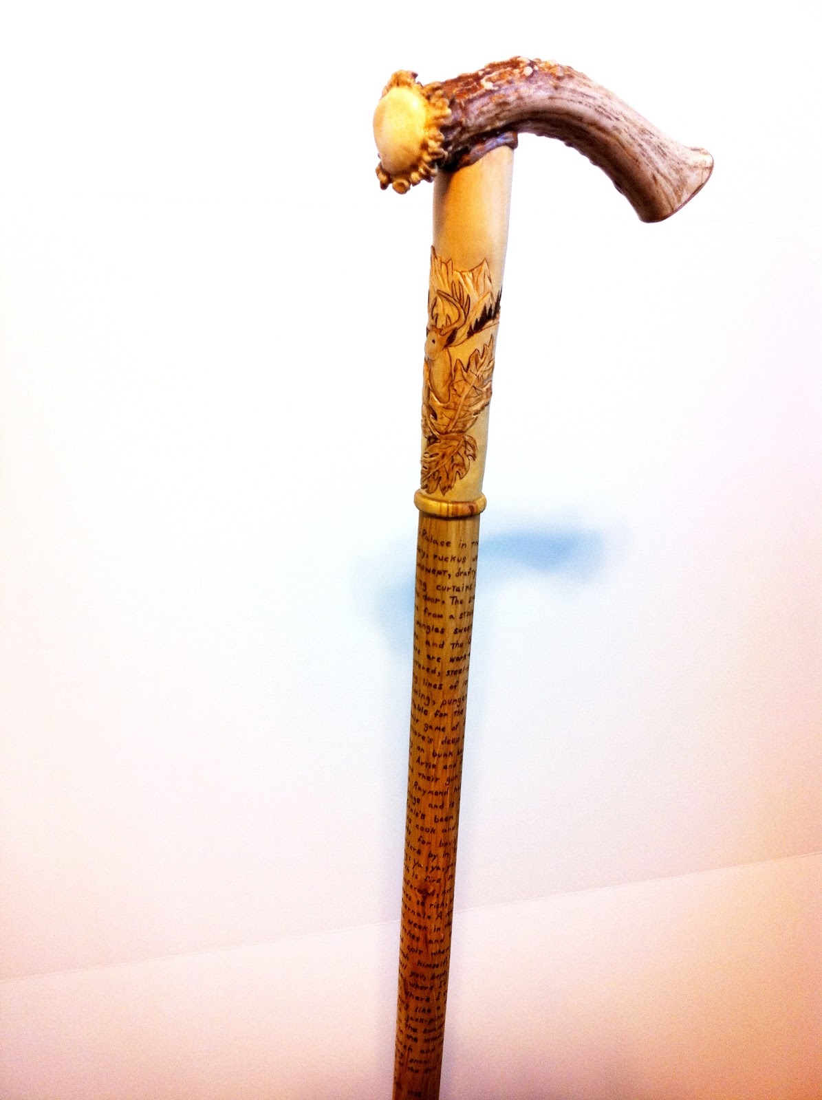 Mike Pounders Wood Carving: "a Hunter's Cane" completed