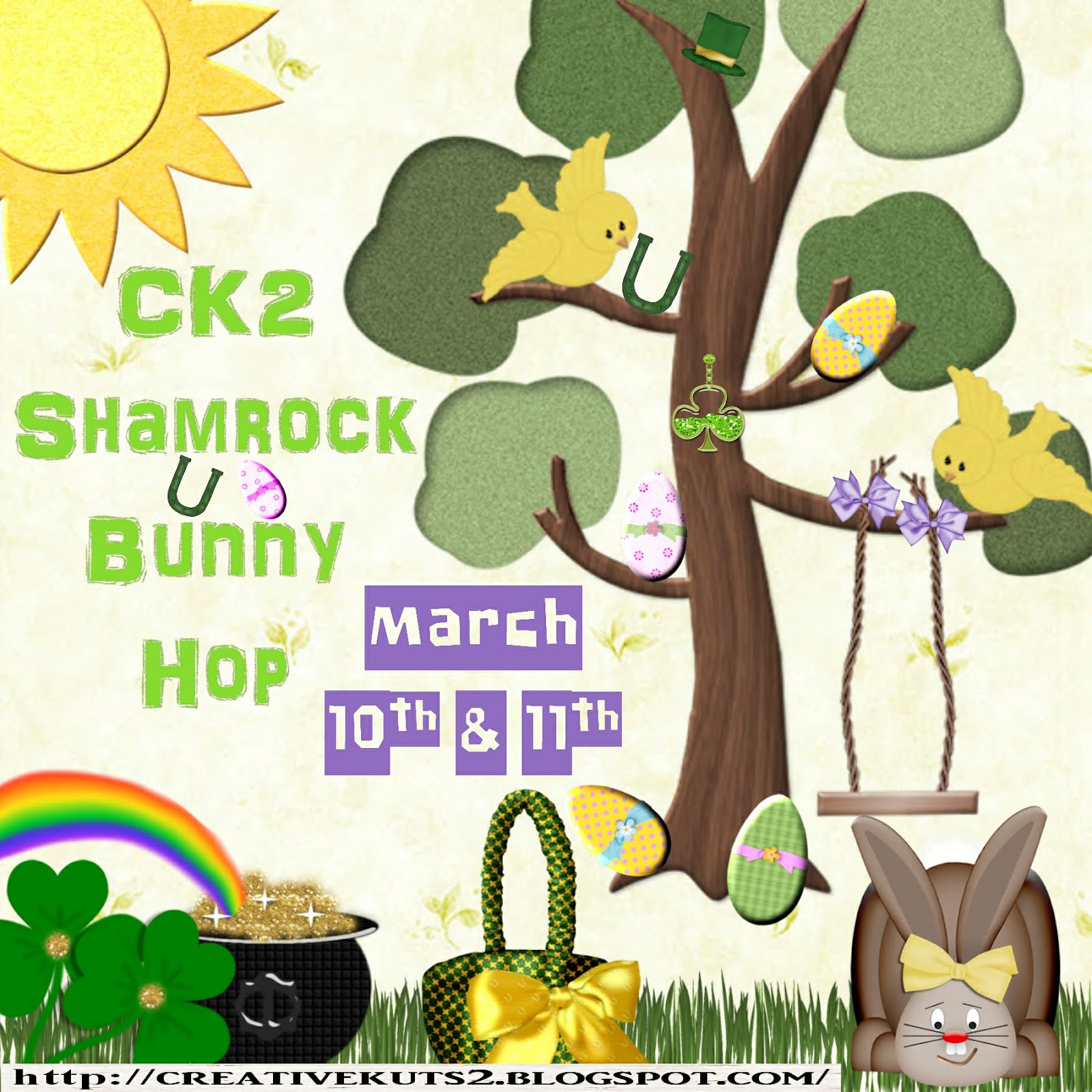 Eva's Scraps N' Cards: CK2 Shamrock - Bunny Hop DAY 2