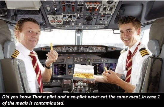 Did you know That a pilot and a co-pilot never eat the same meal ...