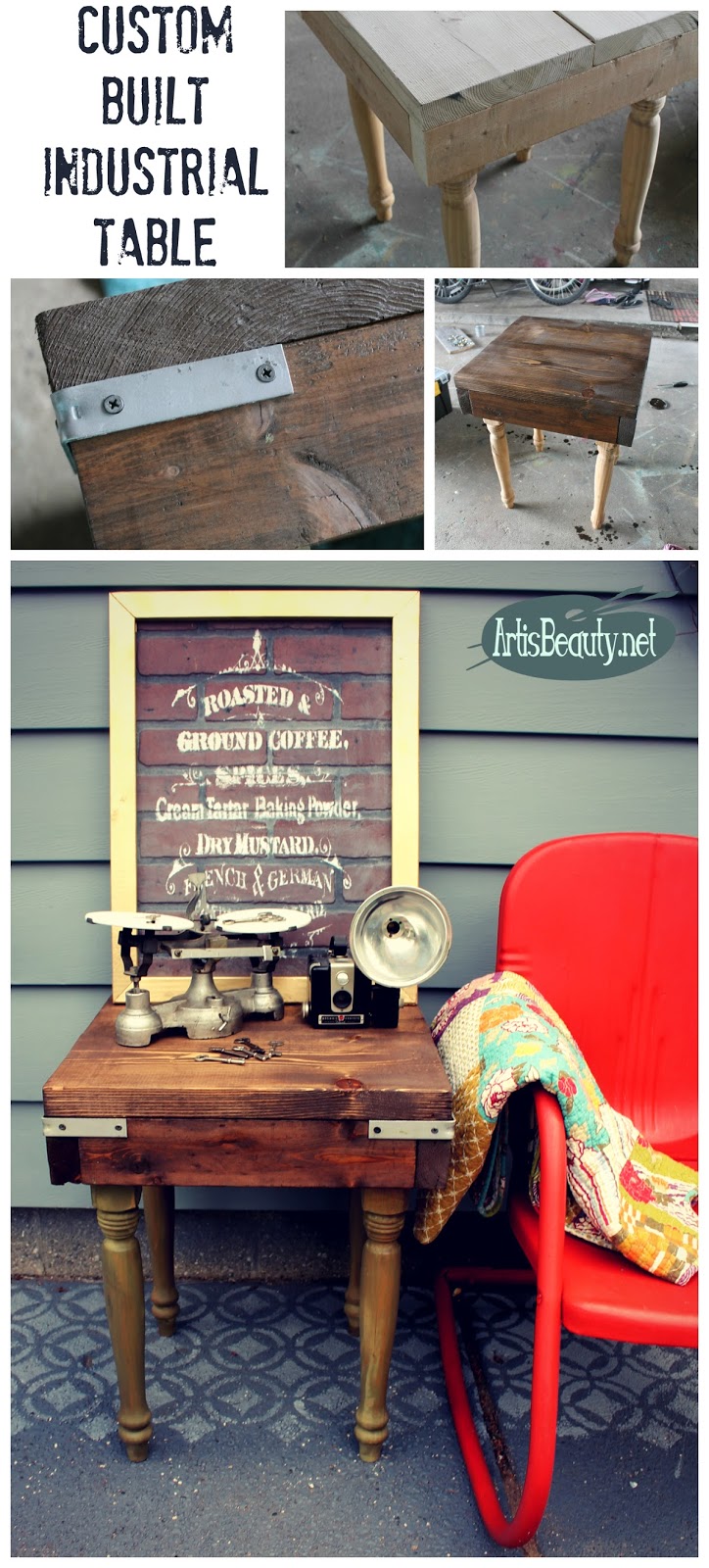 ART IS BEAUTY: Custom Built DIY Industrial Table Using Rescued Materials