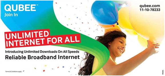 Advertising in Pakistan: QUBEE Join In | Unlimited Internet for All