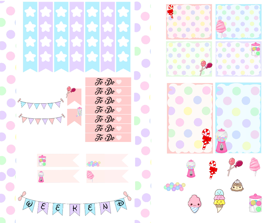 Dodo Charms: Candy Theme stickers Kit