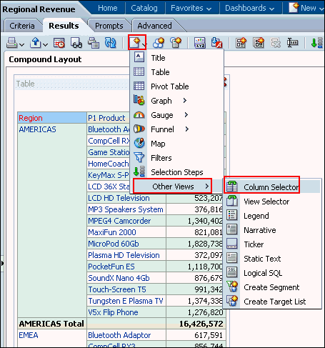 Diksha Sea: OBIEE 11G Creating Column Selector And View Selector Views