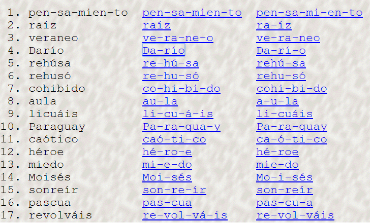 Rumery Pérez: DIVISIÓN SILÁBICA