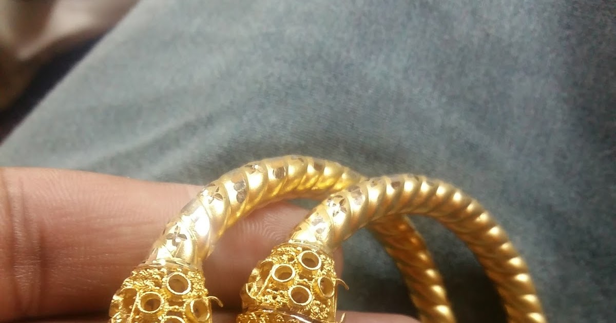 Gold Bangles : Solid Gold Bangle With Stone Style