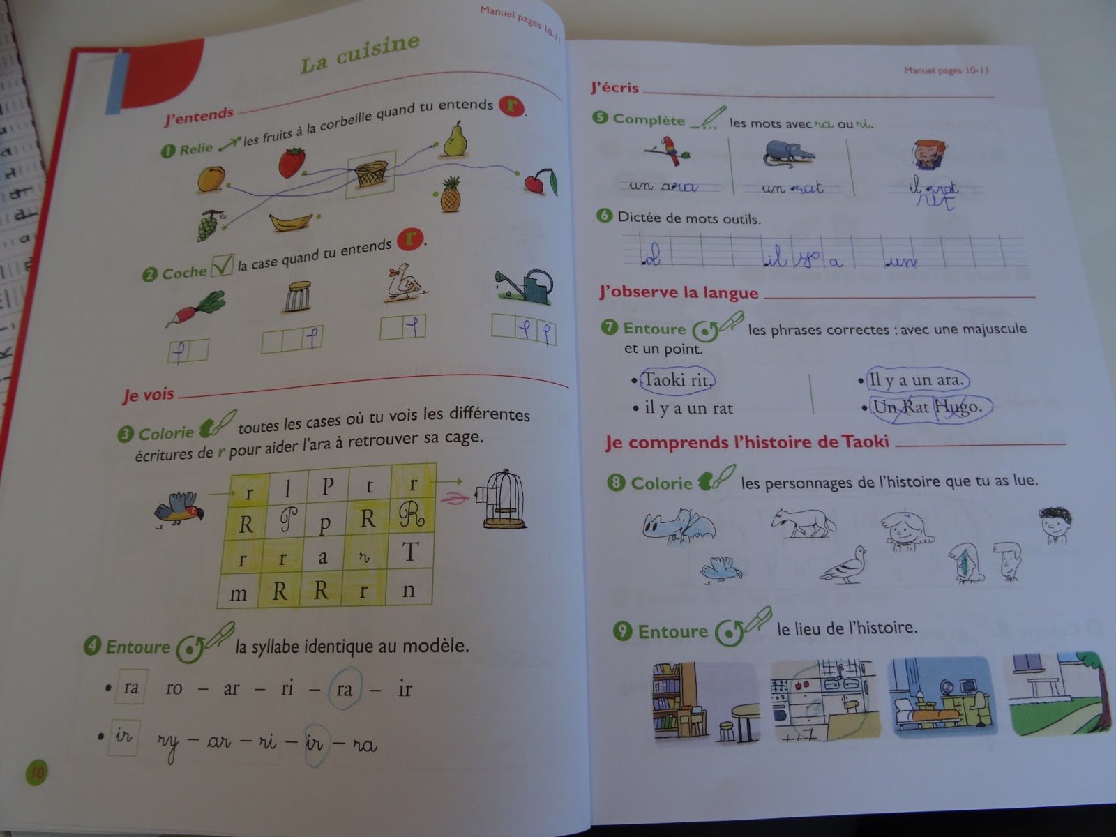 Taoki : 1ère période, chapitre 2 : La maison avec les sons "r" et "l"