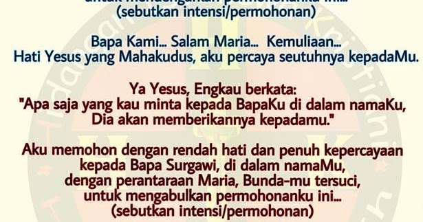 HIK - Hidangan Istimewa Kristiani: NOVENA HATI KUDUS YESUS