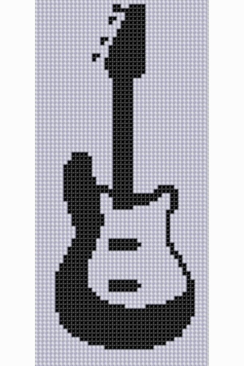 Mother Bee Designs: Electric Guitar 2 Cross Stitch Pattern