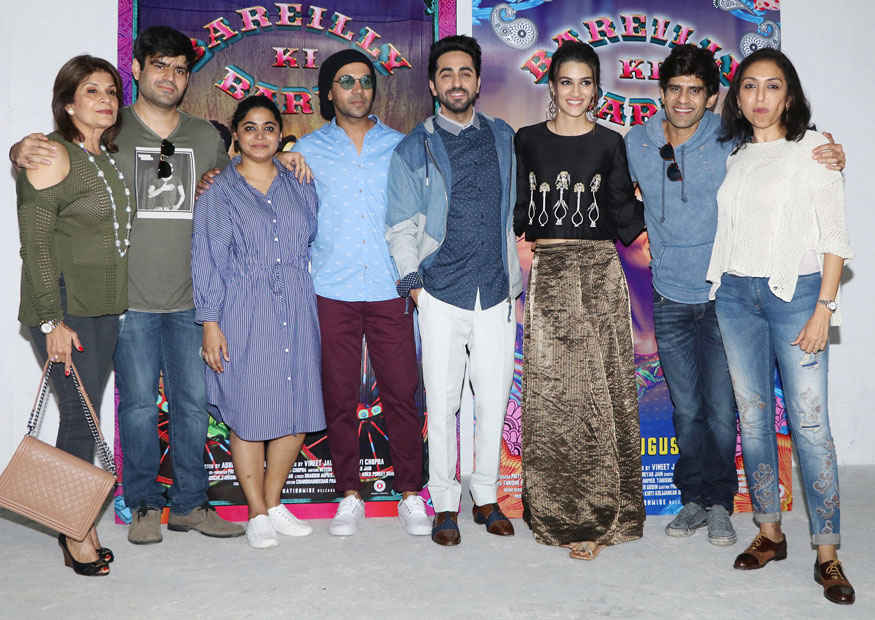 Kriti Sanon and Ayushmann Khurrana During Kriti's Birthday Celebration at Mehboob Studio