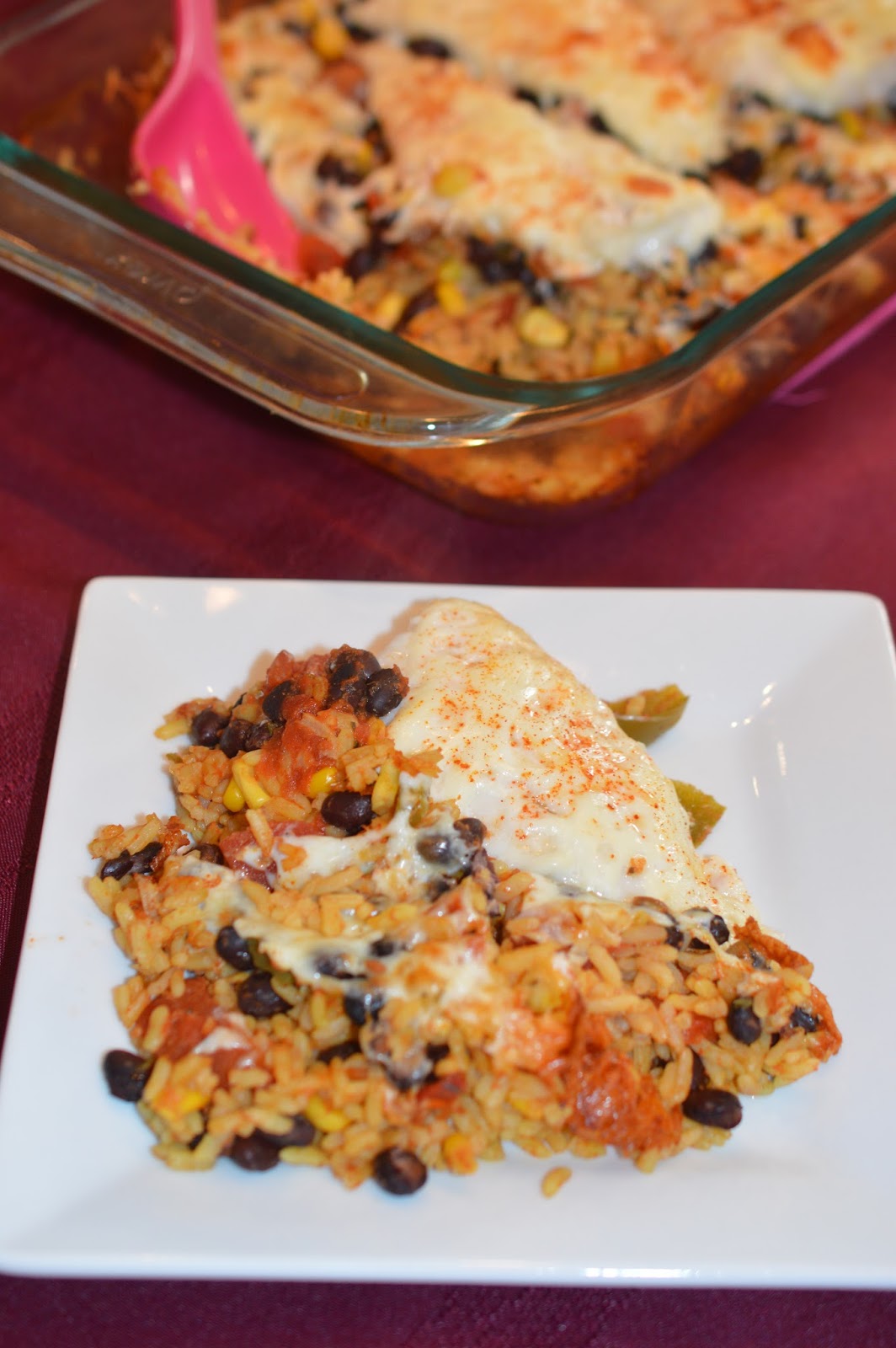 Lili popotte: Gratin de poisson et riz à la mexicaine dans un seul plat