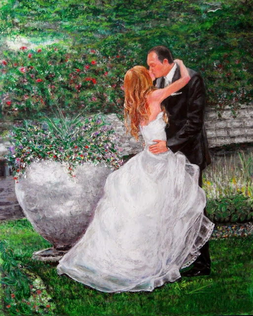 Wedding Portrait Painting by Canadian Artist Anna Sponer
