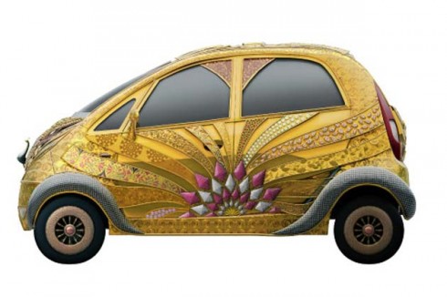 unique cruise: Tata Nano Car Made With Gold, Silver and Precious Stones