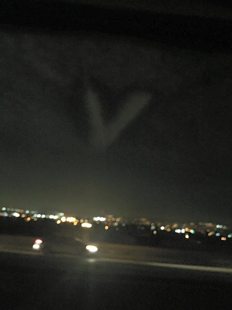 Mystery UFO V-shaped cloud also seen over Arnaheim Hilss, California