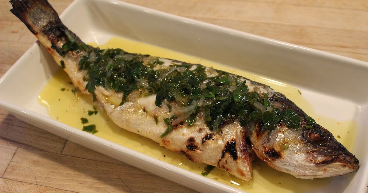 Grilled whole bronzini