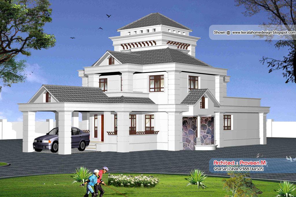 3 Beautiful Home elevation designs in 3D - Kerala Home Design and Floor ...