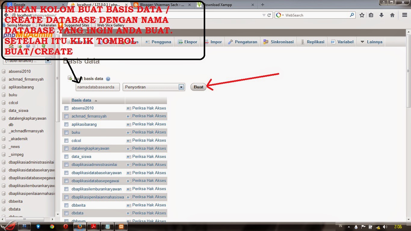 TUTORIAL CARA MEMBUAT TABLE DENGAN PHPMYADMIN « .Programmer Mania