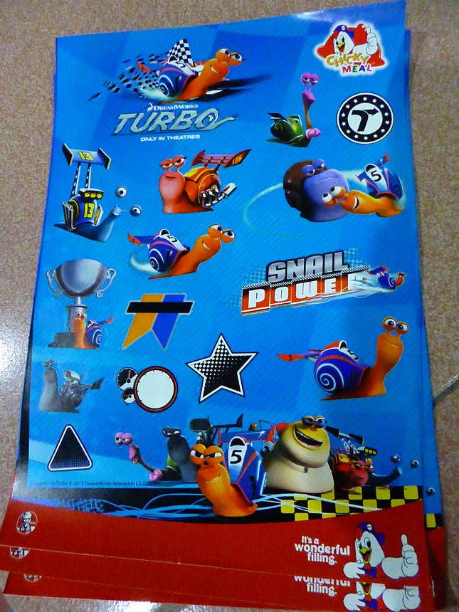 Gostan Sikit: Turbo sticker sheet - KFC Chicky Meal
