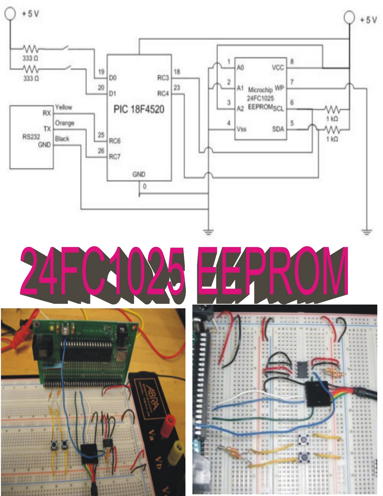 Electronics: A micro-controller 24FC1025 EEPROM is a single integrated circuit