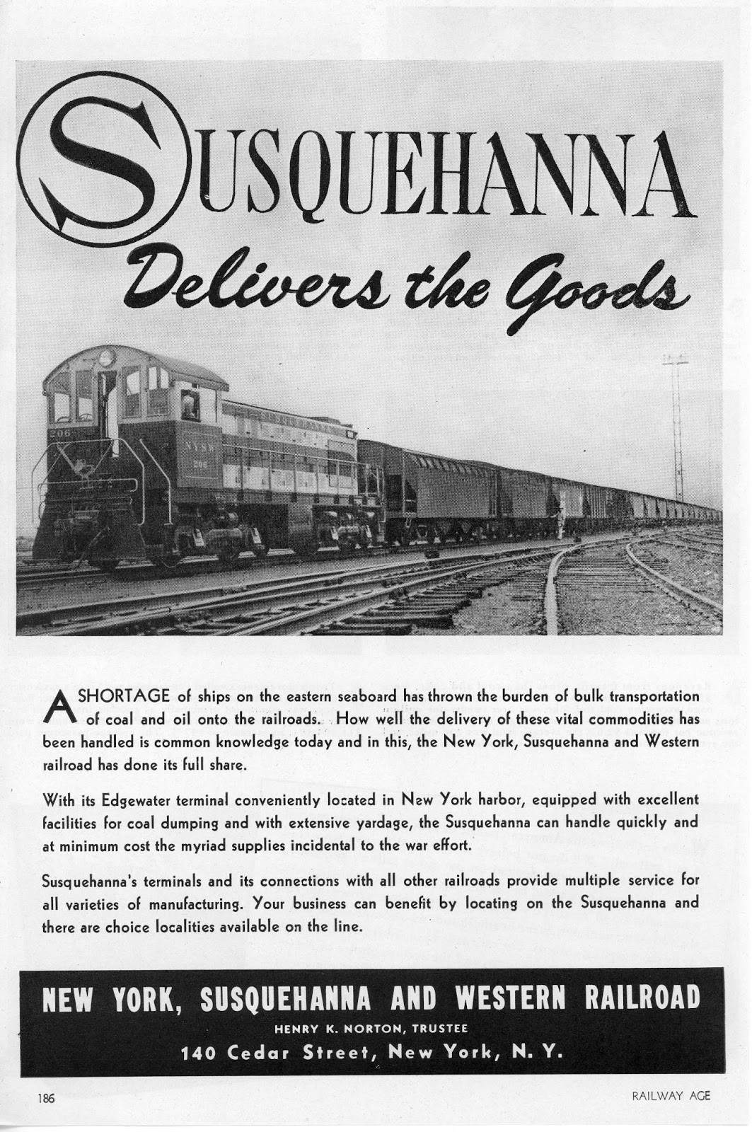 The National Railroad Postcard Museum: New York, Susquehanna & Western ...