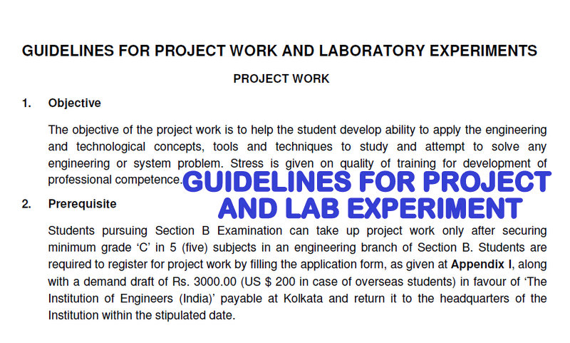 GUIDELINES FOR PROJECT WORK AND LABORATORY EXPERIMENTS - AMIE Study Tips