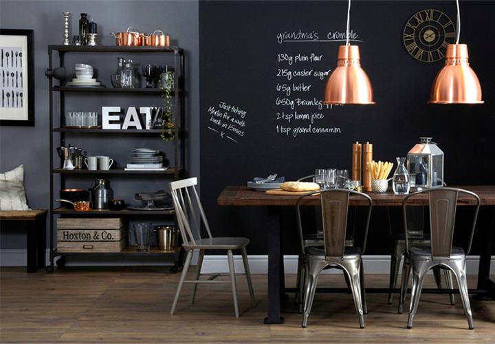 DARK DINING AREA WITH INDUSTRIAL TOUCH – 79 ideas