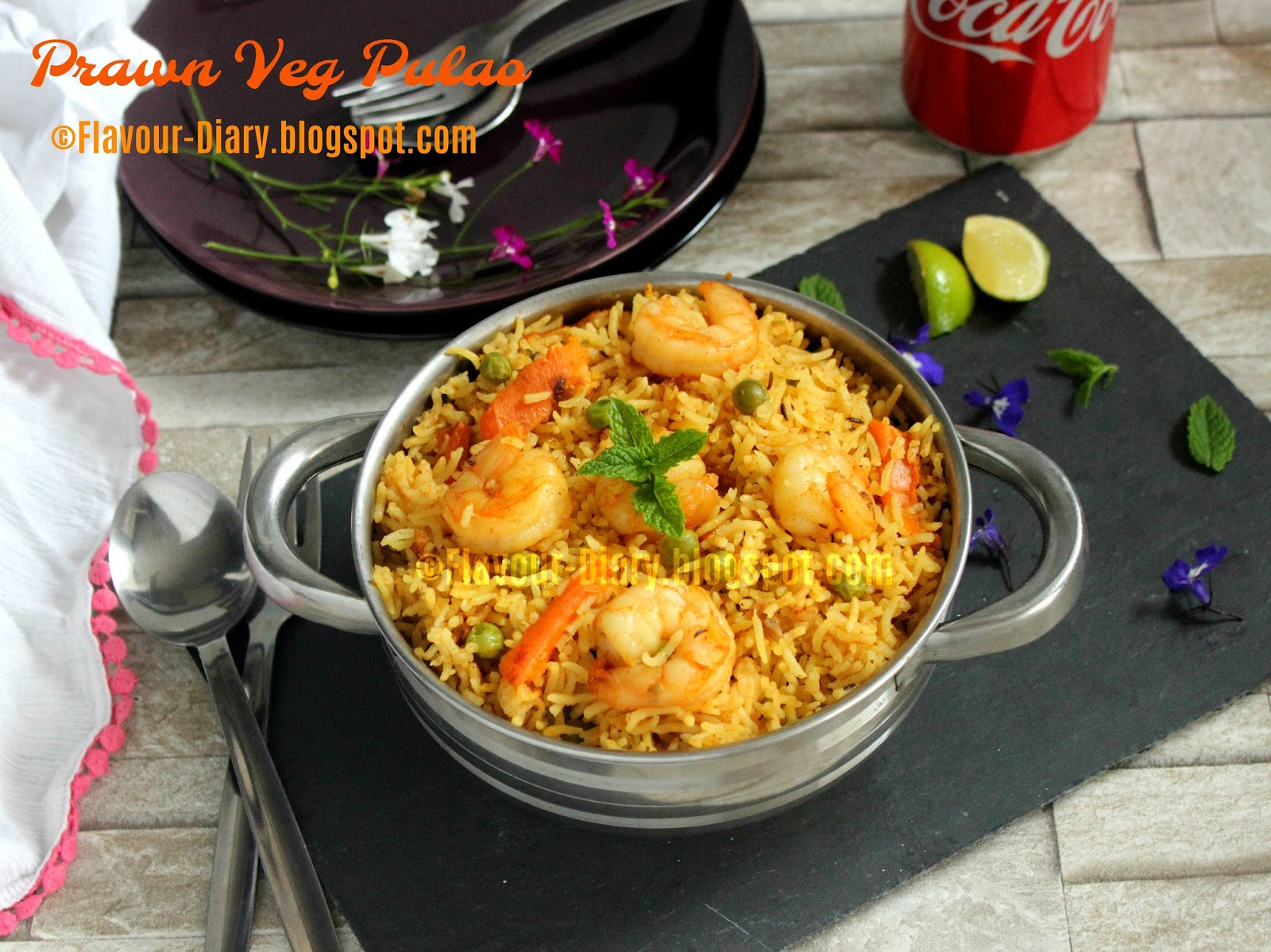 Flavour Diary: Prawn Veg Pulao | Jhinga pulao | royyala Pulao | Rice ...