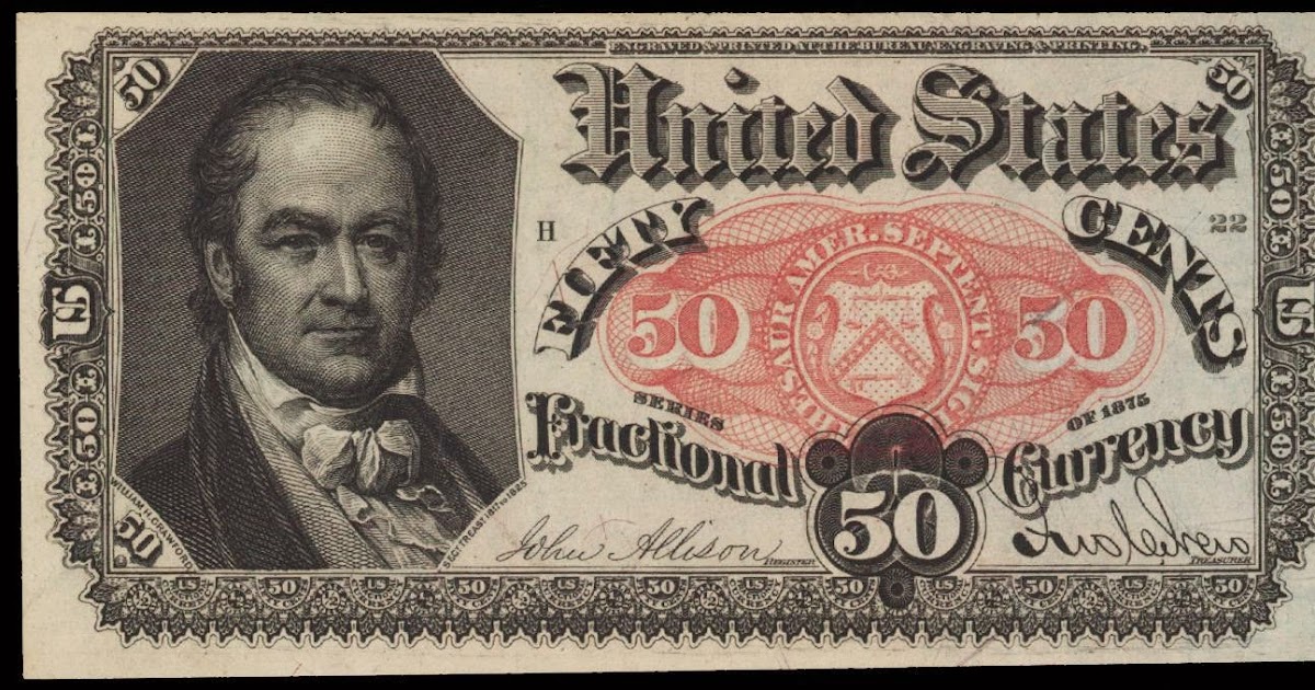 Fractional Currency Fifty Cents 1875 Fifth Issue|World Banknotes ...