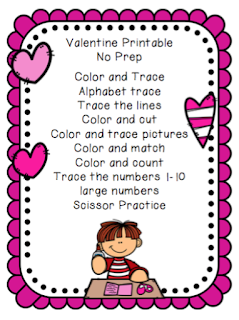 Valentine Printable "No Prep" ~ Preschool Printables