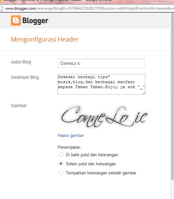 MEMBUAT JUDUL BLOG KEREN DENGAN GAMBAR - ConneLo ic