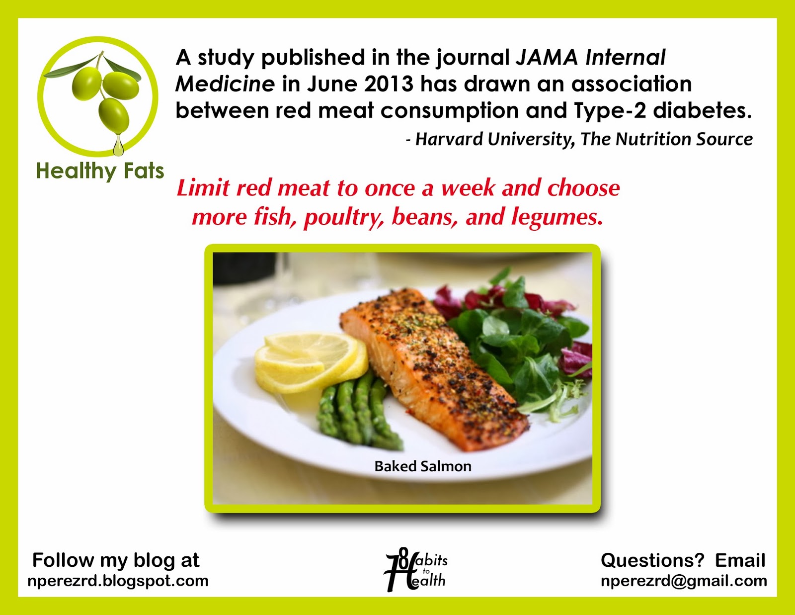 8 Habits to Health: Limit Red Meat (click image to enlarge)