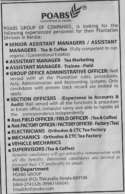 EMPLOYMENT NEWS: POABS GROUP OF COMPANIES RECRUITMENT 2012