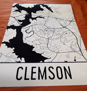 Clemson Girl: DIY Push Pin Map with Clemson Modern Map Art