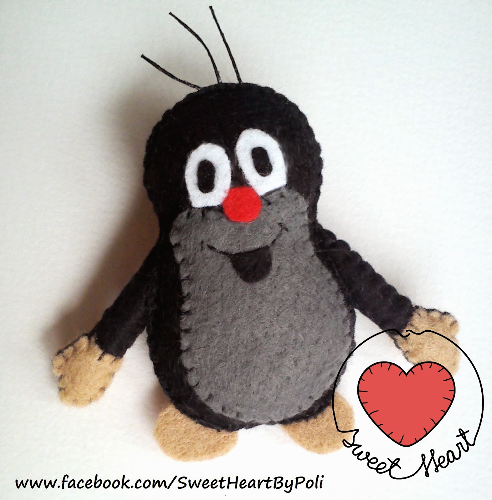 SweetHeart Rękodzieło: Krecik - broszka :)