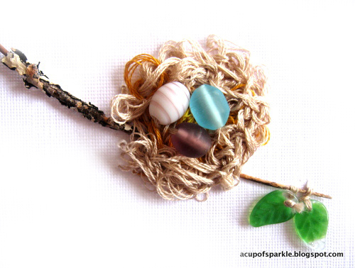 A Cup Of Sparkle: Hand Stitched Birds Nest Card Making Tutorial