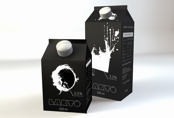 The black milk carton concept from Russian designer Adeliia Koldarova