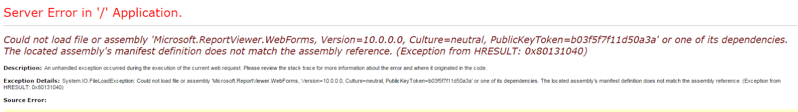 Erdi Demir On Time Blog Could Not Load File Or Assembly Microsoft Reportviewer Webforms Or