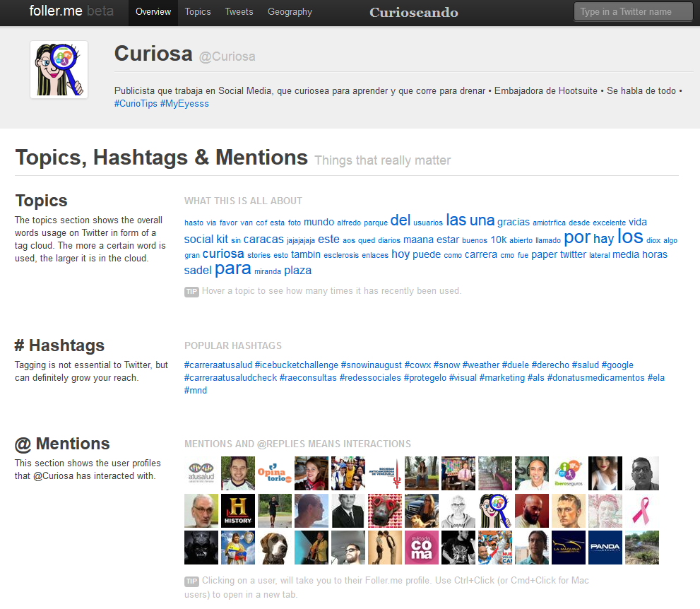 Analiza tu cuenta de Twitter con foller.me ~ Curioseando