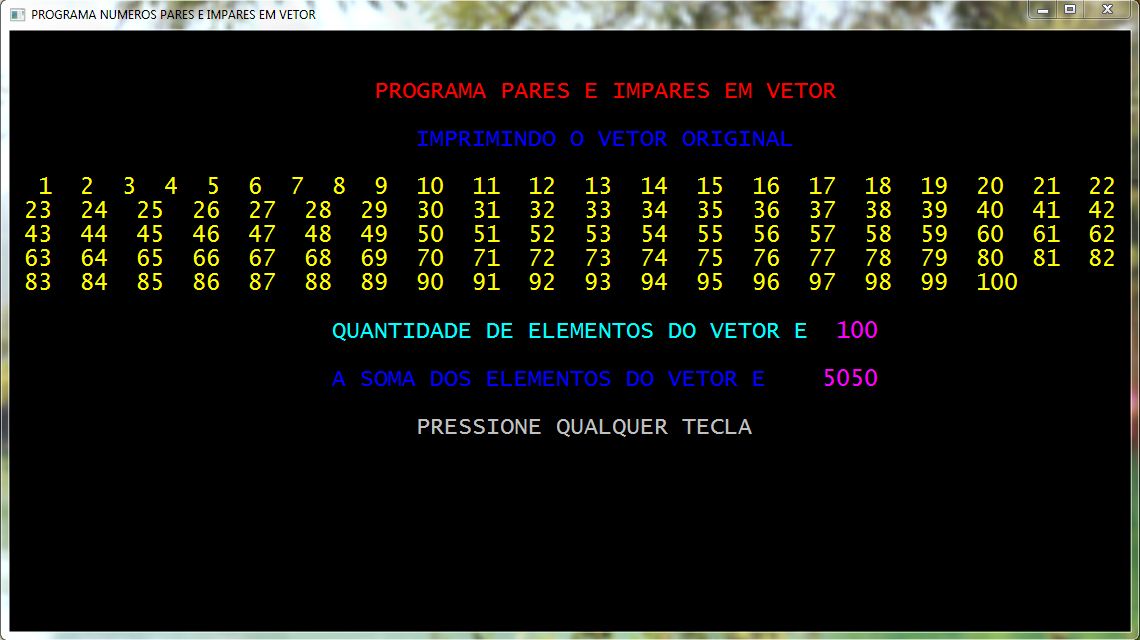 Samuel Lima - Programador C/C++ : Programa Pares e Ímpares em Vetor