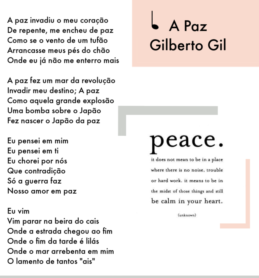 Na vitrola: A Paz - Gilberto Gil