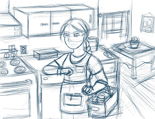 Daily Sketch: Cleaning