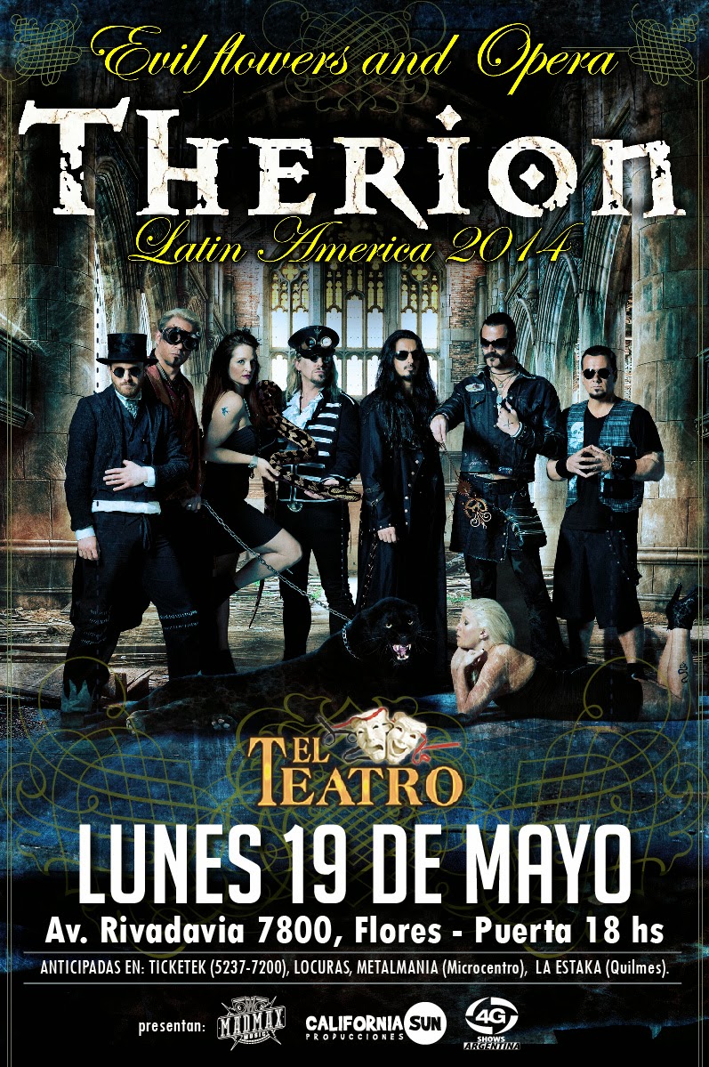 l a g r o s s a r o c k: THERION EN ARGENTINA EN MAYO